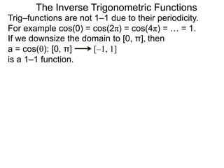 11 the inverse trigonometric functions x | PPTX