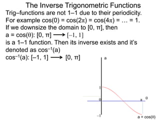 11 the inverse trigonometric functions x | PPTX