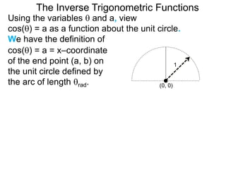 11 the inverse trigonometric functions x | PPTX