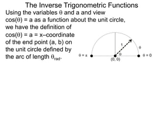 11 the inverse trigonometric functions x | PPTX