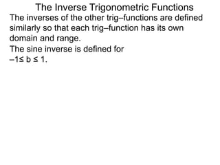 11 the inverse trigonometric functions x | PPTX