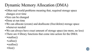 Pointers and Dynamic Memory Allocation | PPTX
