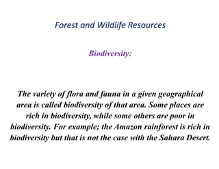 Forest and Wildlife Resources | PPTX