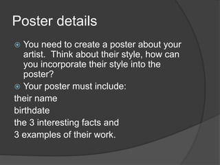 10th grade artist research | PPT