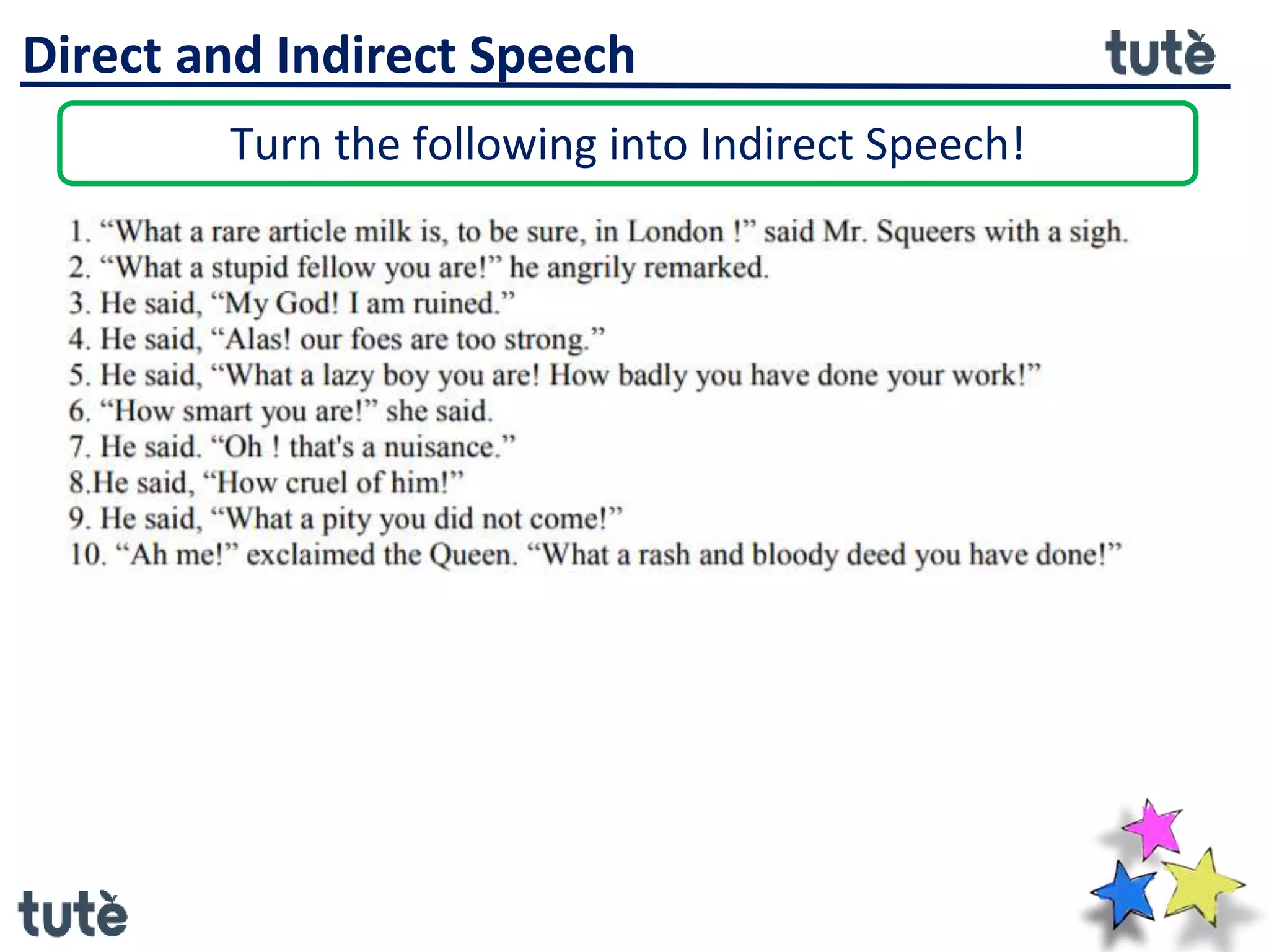 10th icse - Direct and Indirect Speech | PPTX