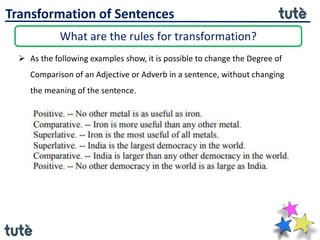 10th icse transformation of sentences | PPTX