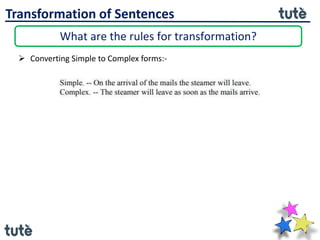 10th icse transformation of sentences | PPTX
