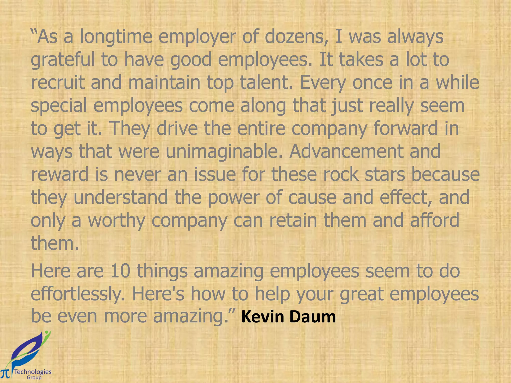 10 Things Really Amazing Employees Do | PPT