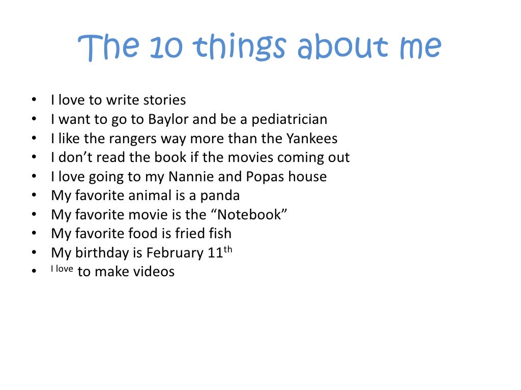 10 Things About Me