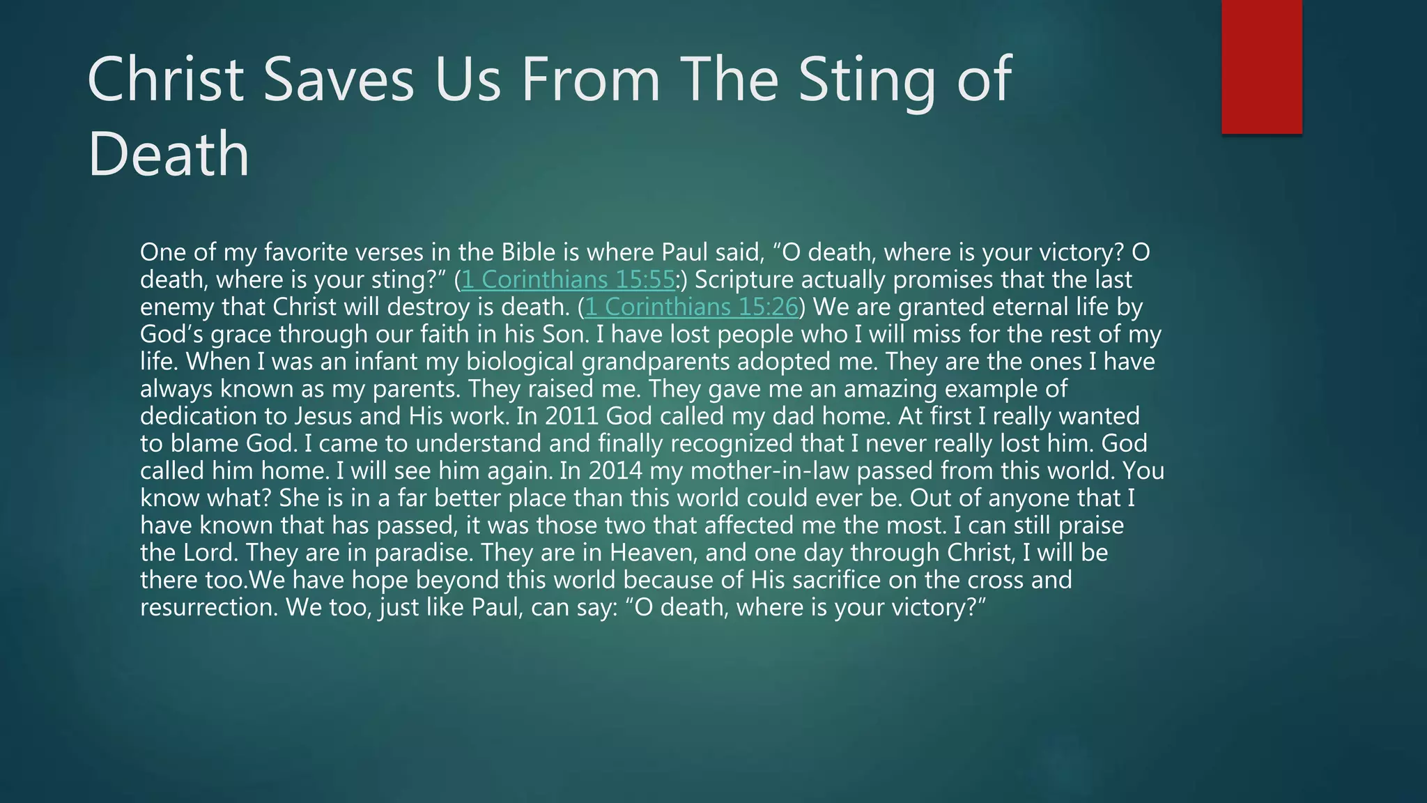 10 things christ saves us from | PPTX