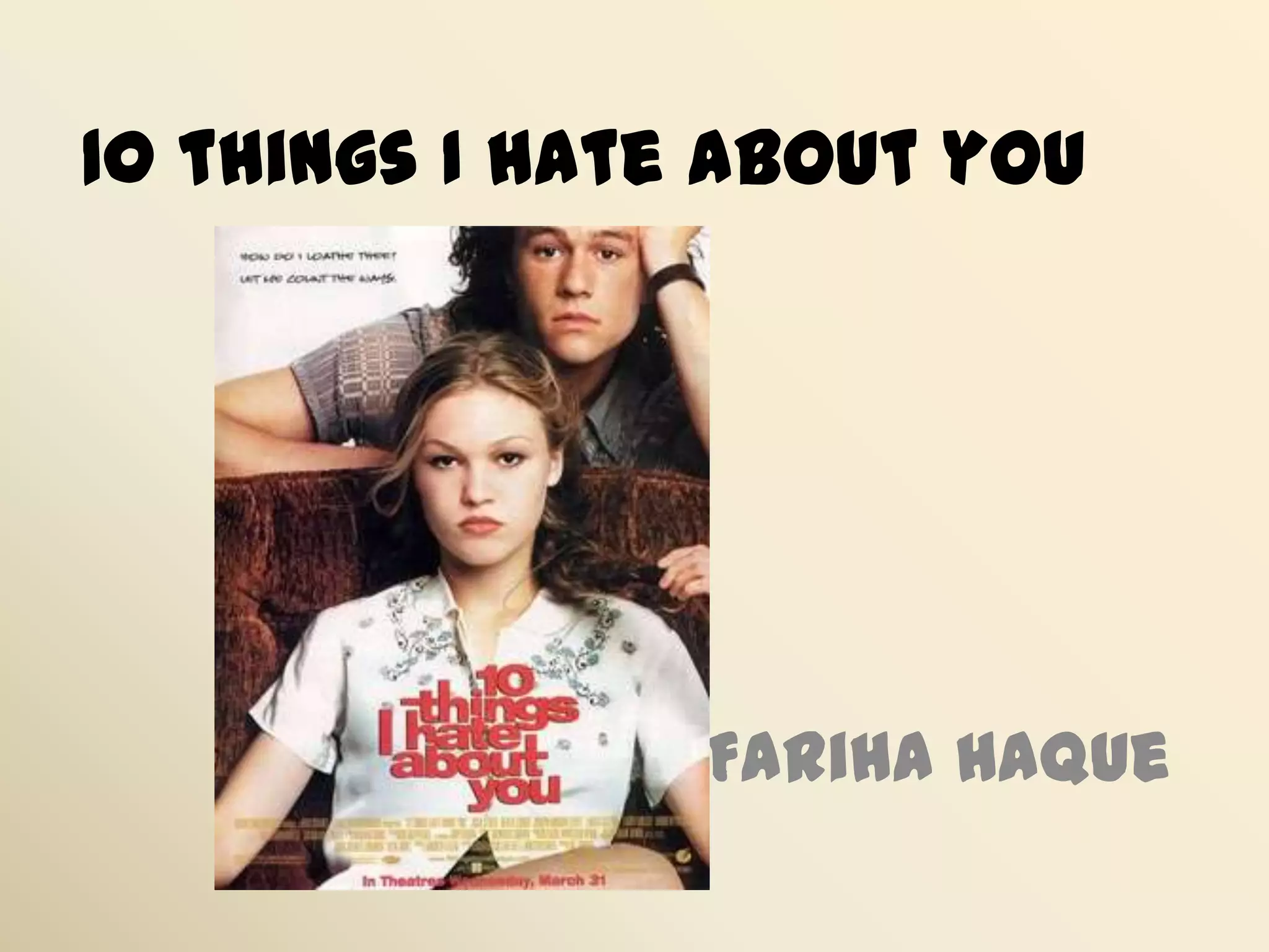 10 Things I Hate About You - Film analysis | PPTX