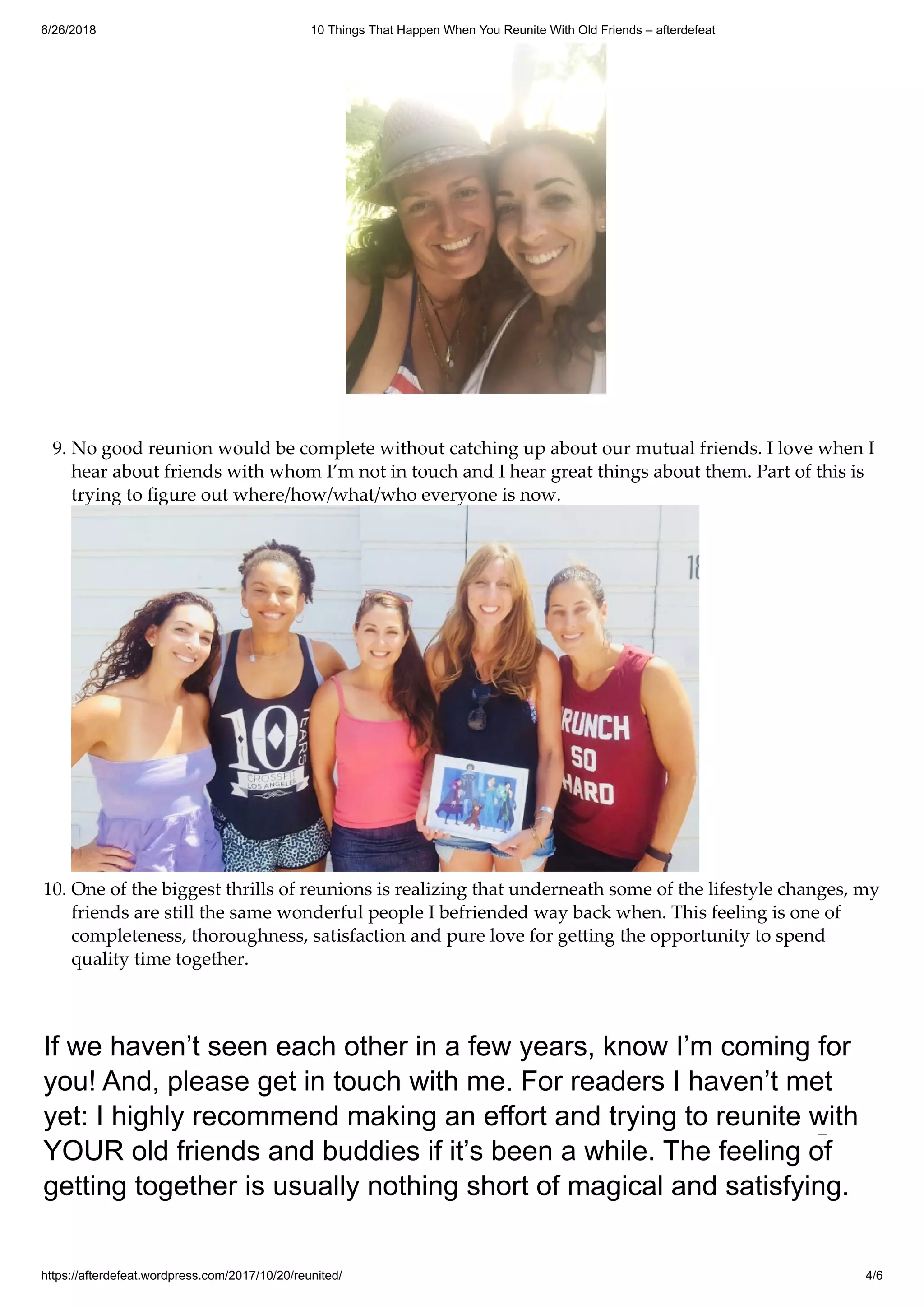 10 things that happen when you reunite with old friends | PDF