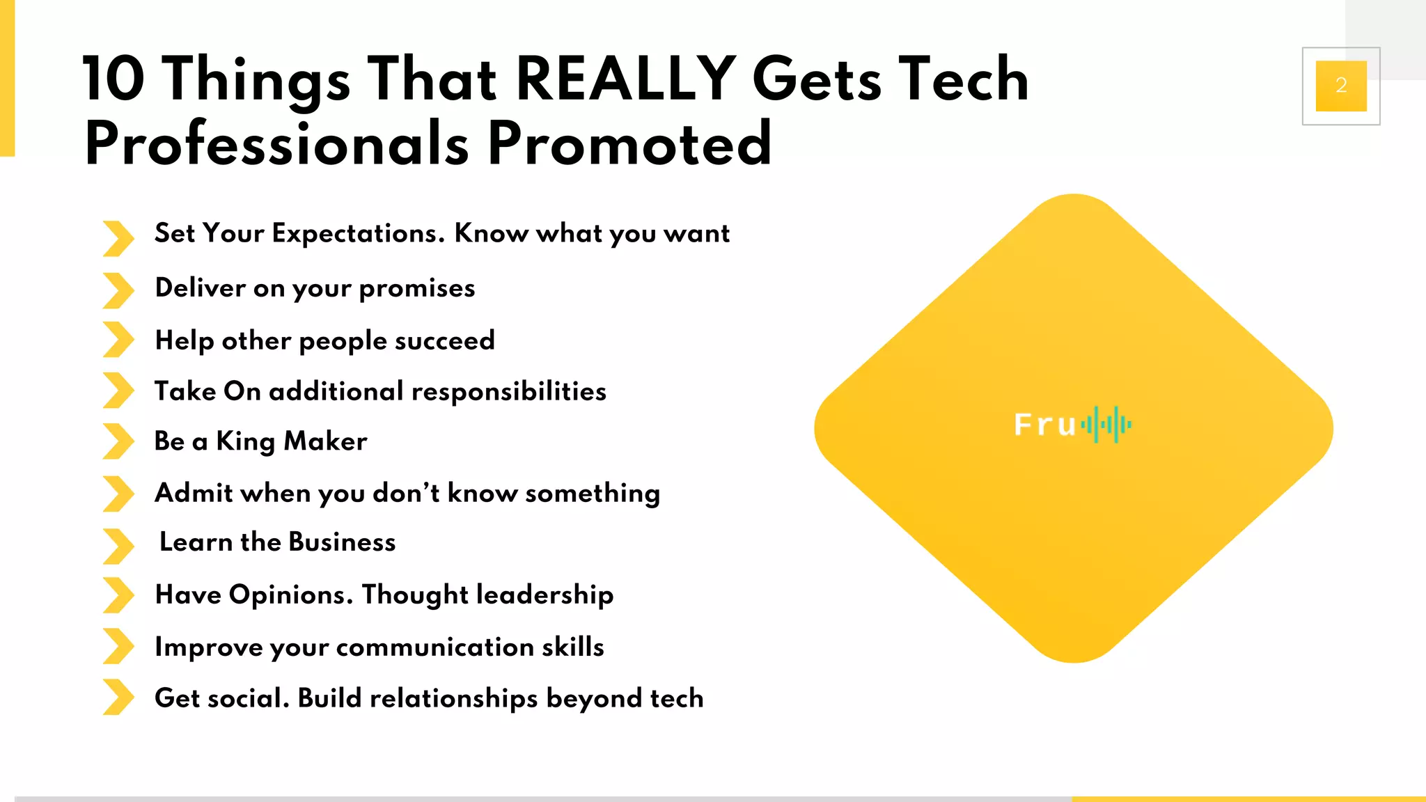 10 Things That REALLY Gets Tech Professionals Promoted | PPTX | IT and ...