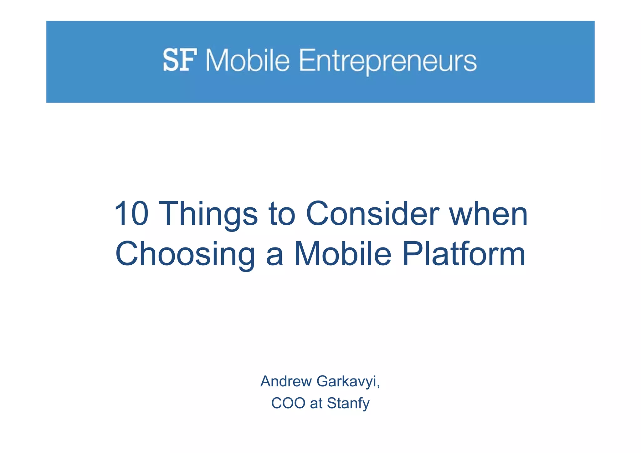 10 things to consider when choosing a mobile platform (iOS or Android ...