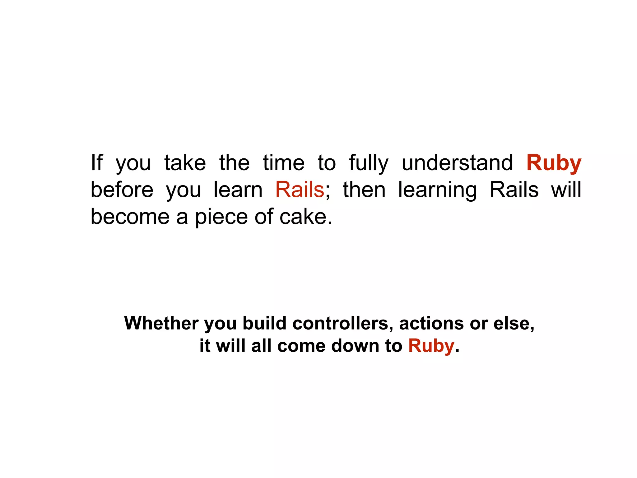 10 things you should know before learning ruby or rails | PPT