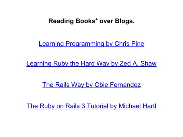 10 things you should know before learning ruby or rails | PPT