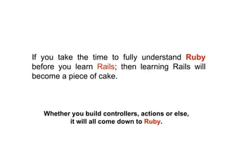 10 things you should know before learning ruby or rails | PPT