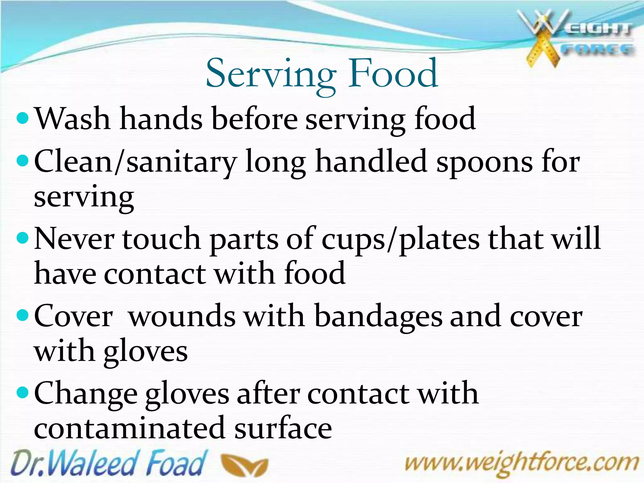 10th lecture, Personal hygiene of Food Handlers | PPTX