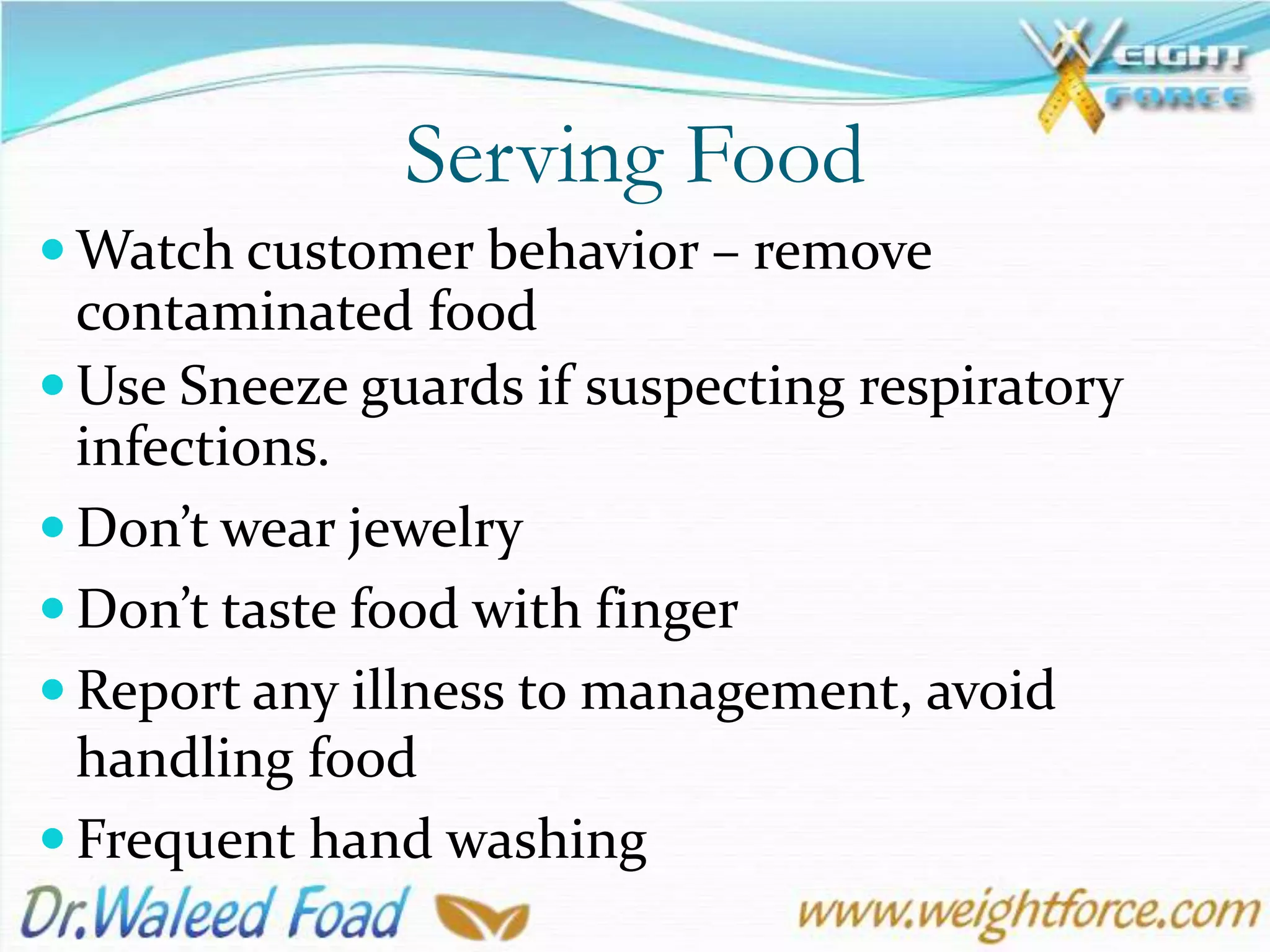 10th lecture, Personal hygiene of Food Handlers | PPTX