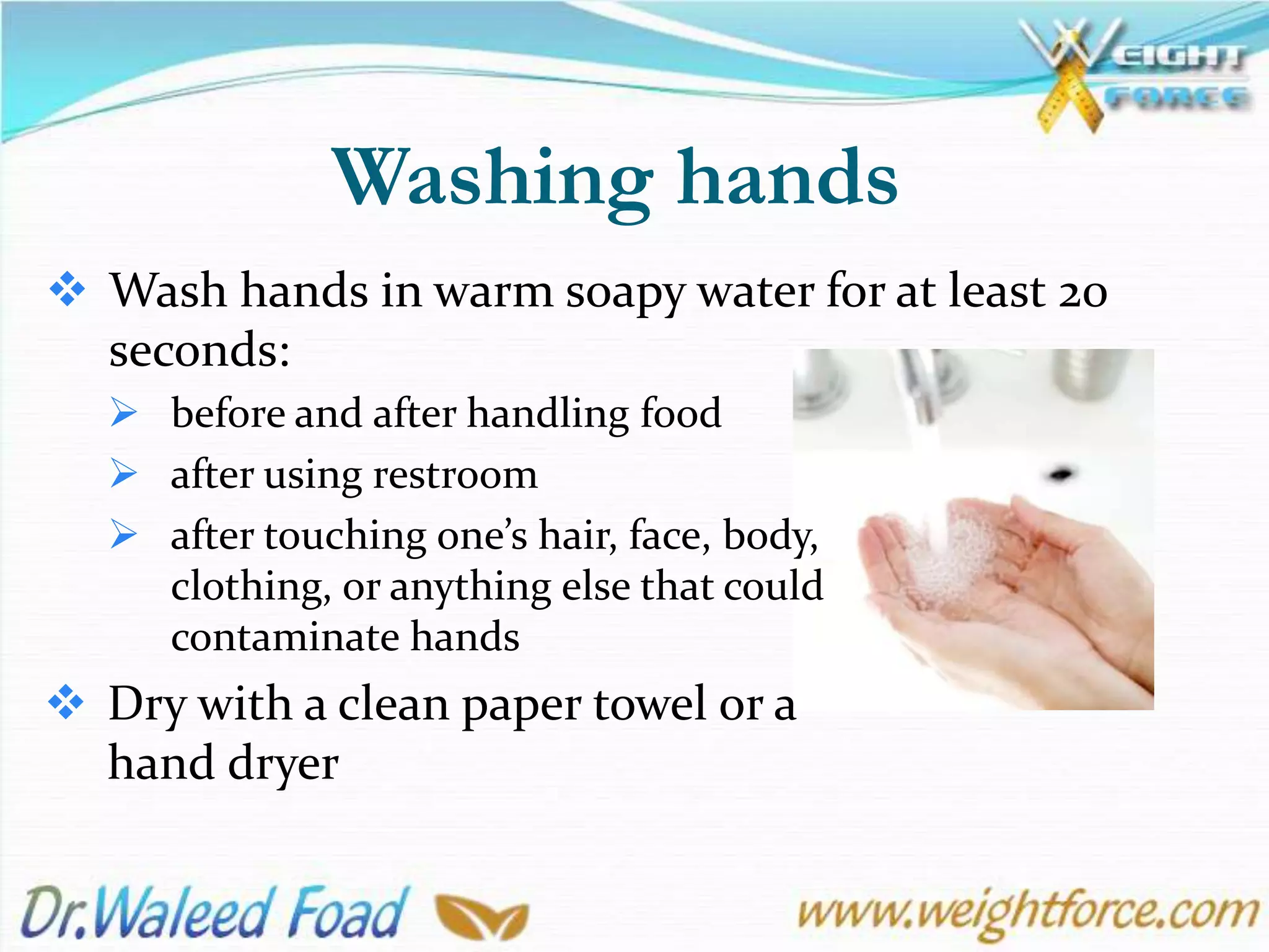 10th lecture, Personal hygiene of Food Handlers | PPTX