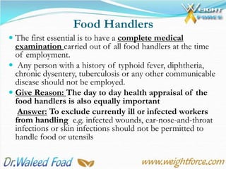 10th lecture, Personal hygiene of Food Handlers | PPTX