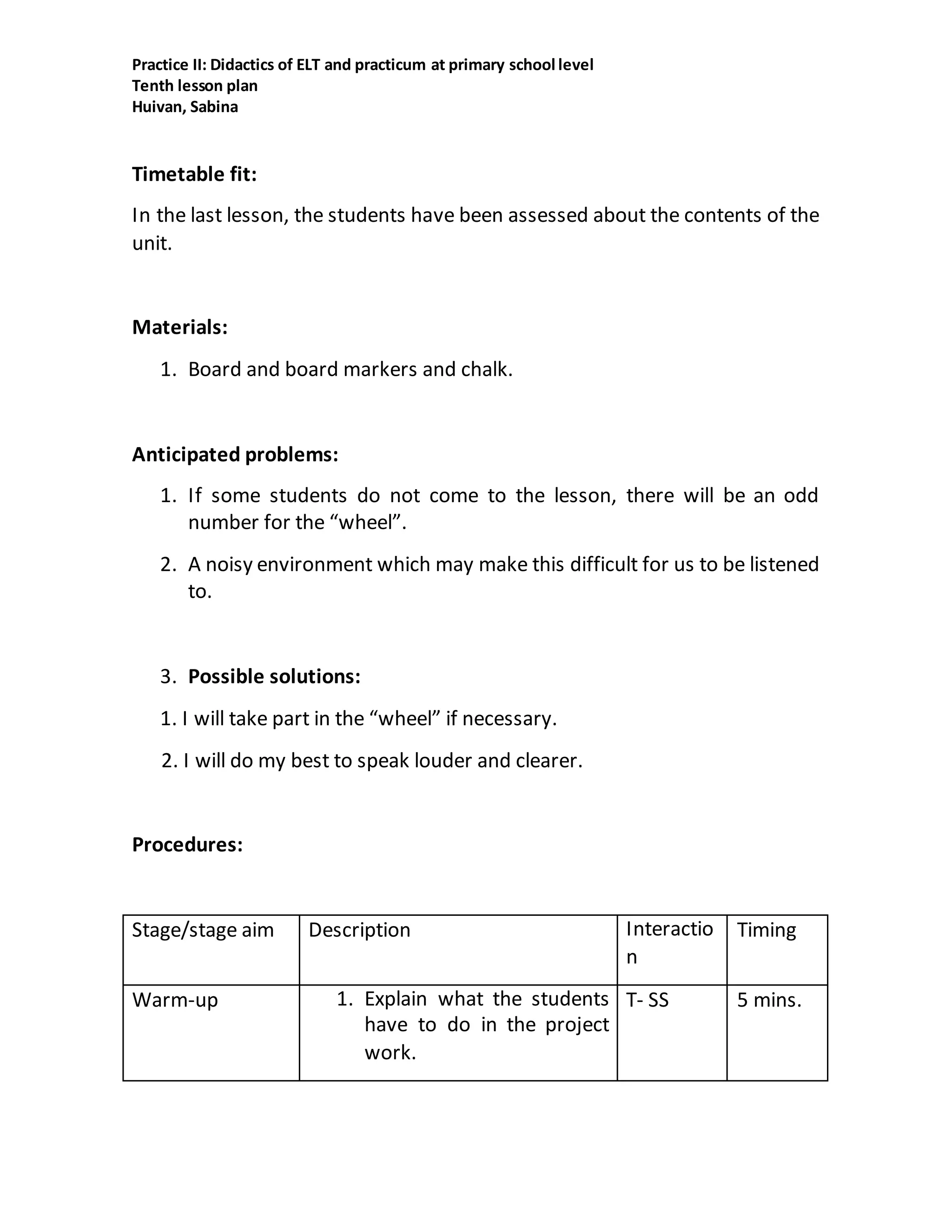 10th lesson plan | PDF