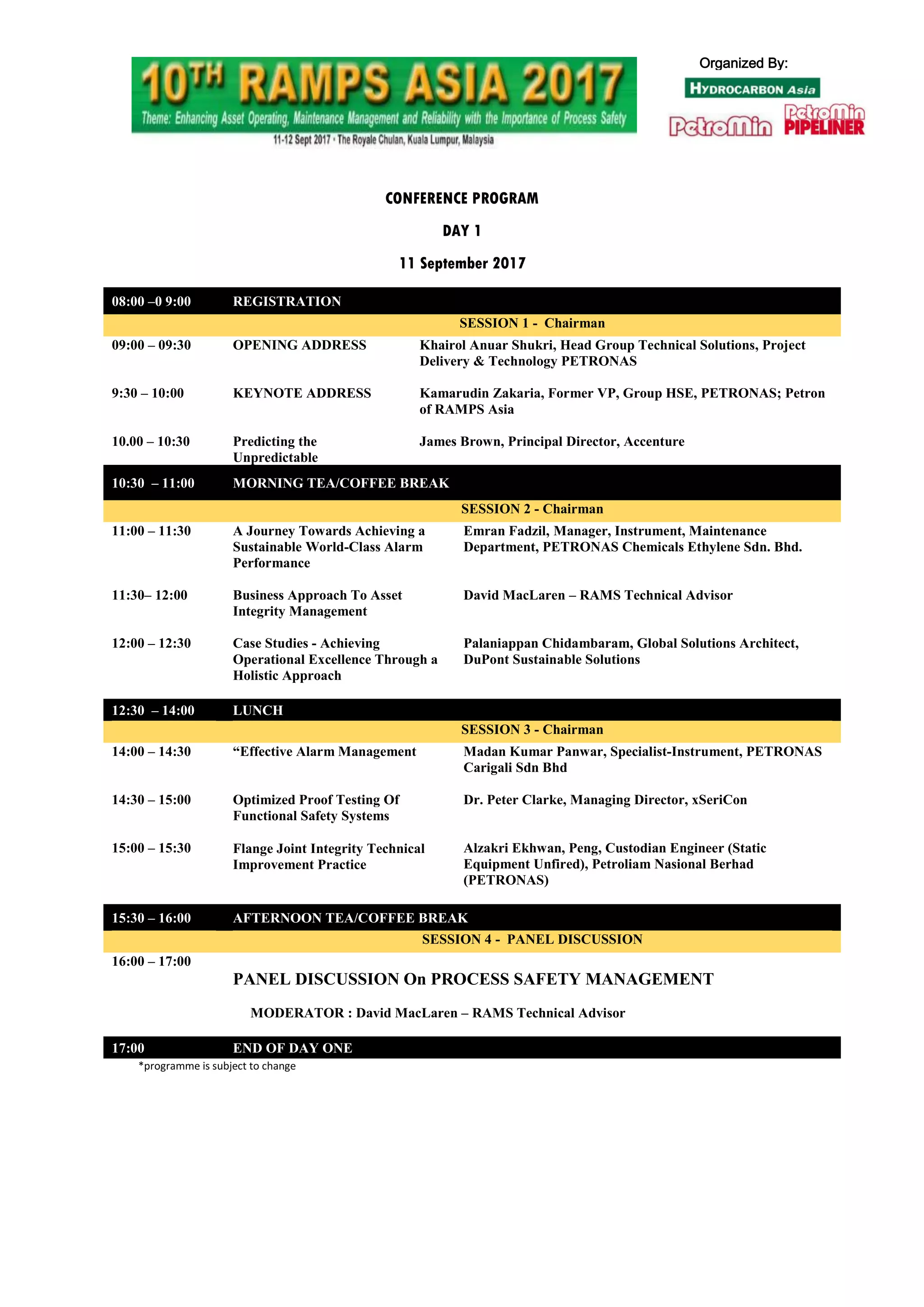 10th ramps Asia conference program | PDF