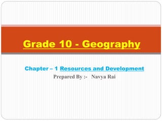 10th Geography- Resources and Development | PDF