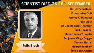 Events occurred in Science History on 10th September | PPT | Free Download
