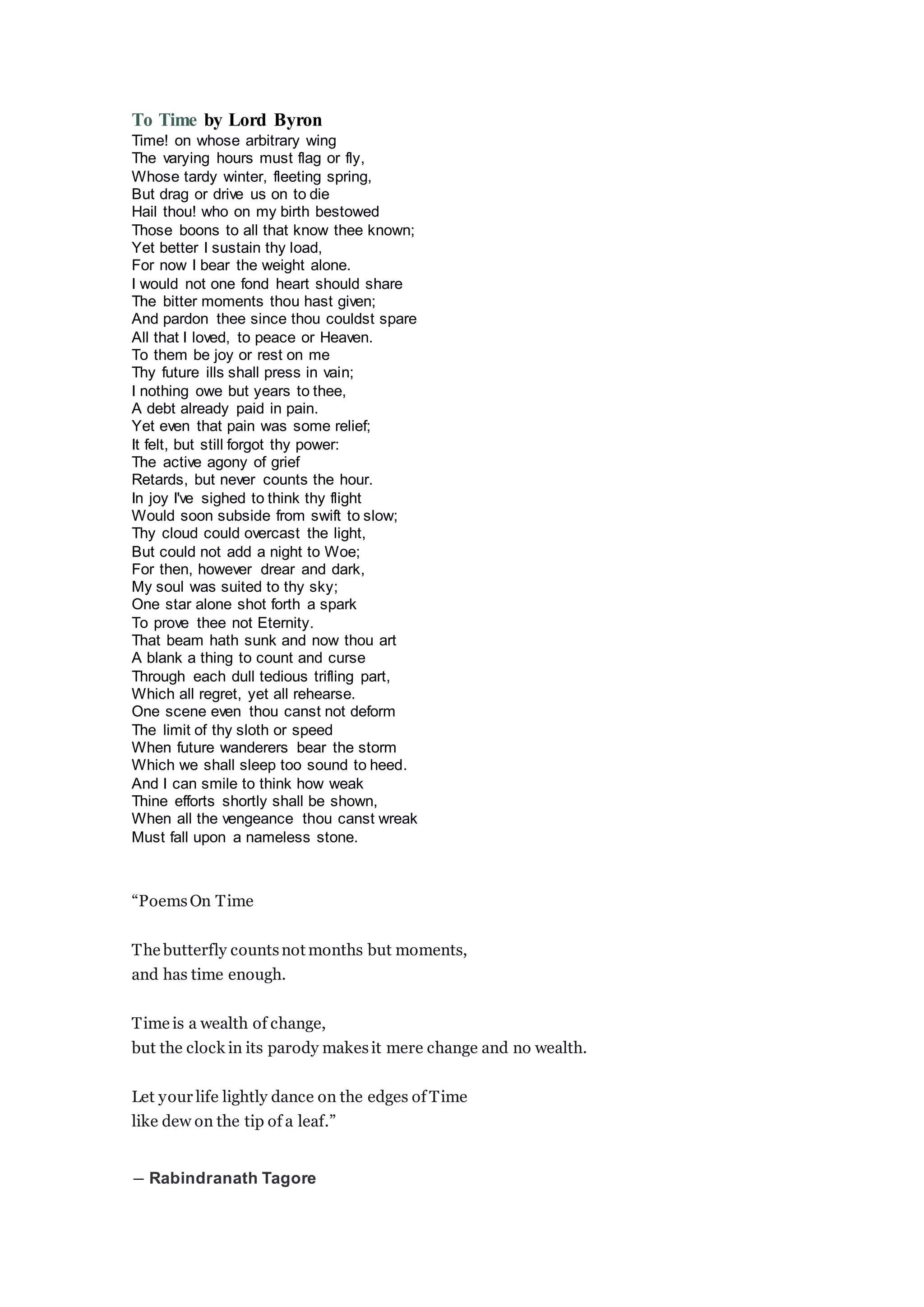 10 time poems | DOCX