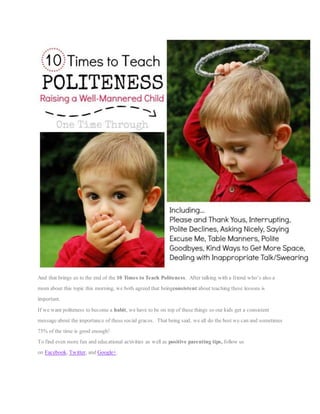 10 times to teach politeness | DOCX