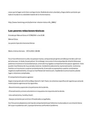 10 tipos de relaciones tóxicas que debes evitar | DOCX