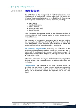 Pharma cold chain | PDF