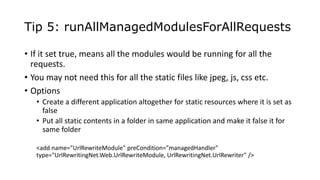 10 tips to make your ASP.NET Apps Faster | PPT