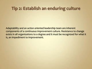 10 tips for a successful continuous improvement | PPT