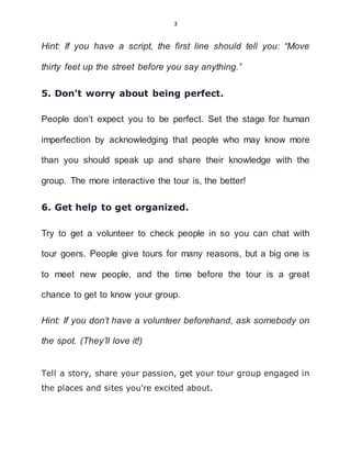 10 tips for being a good tour guide | DOCX