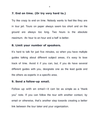 10 tips for being a good tour guide | DOCX