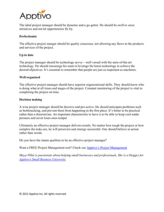 10 tips for being an effective project manager | PDF