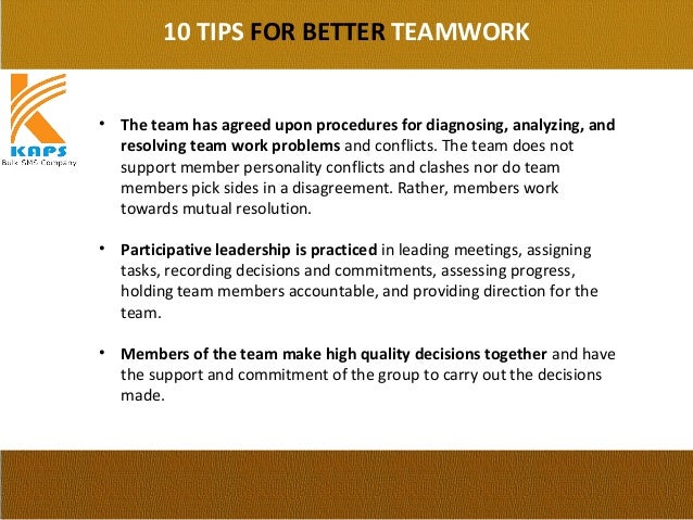 10 tips for better teamwork