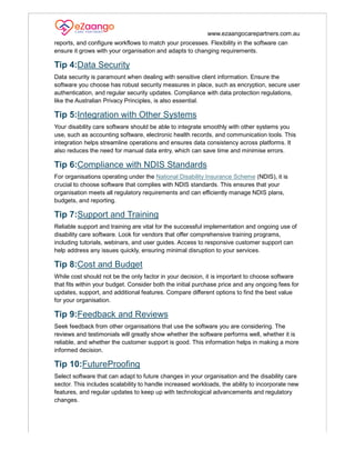 10 Tips for Choosing the Right Disability Care SoftwareeZaango Care Partners | PDF