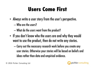 10 Tips for Creating Great User Stories | PDF | Technology & Computing