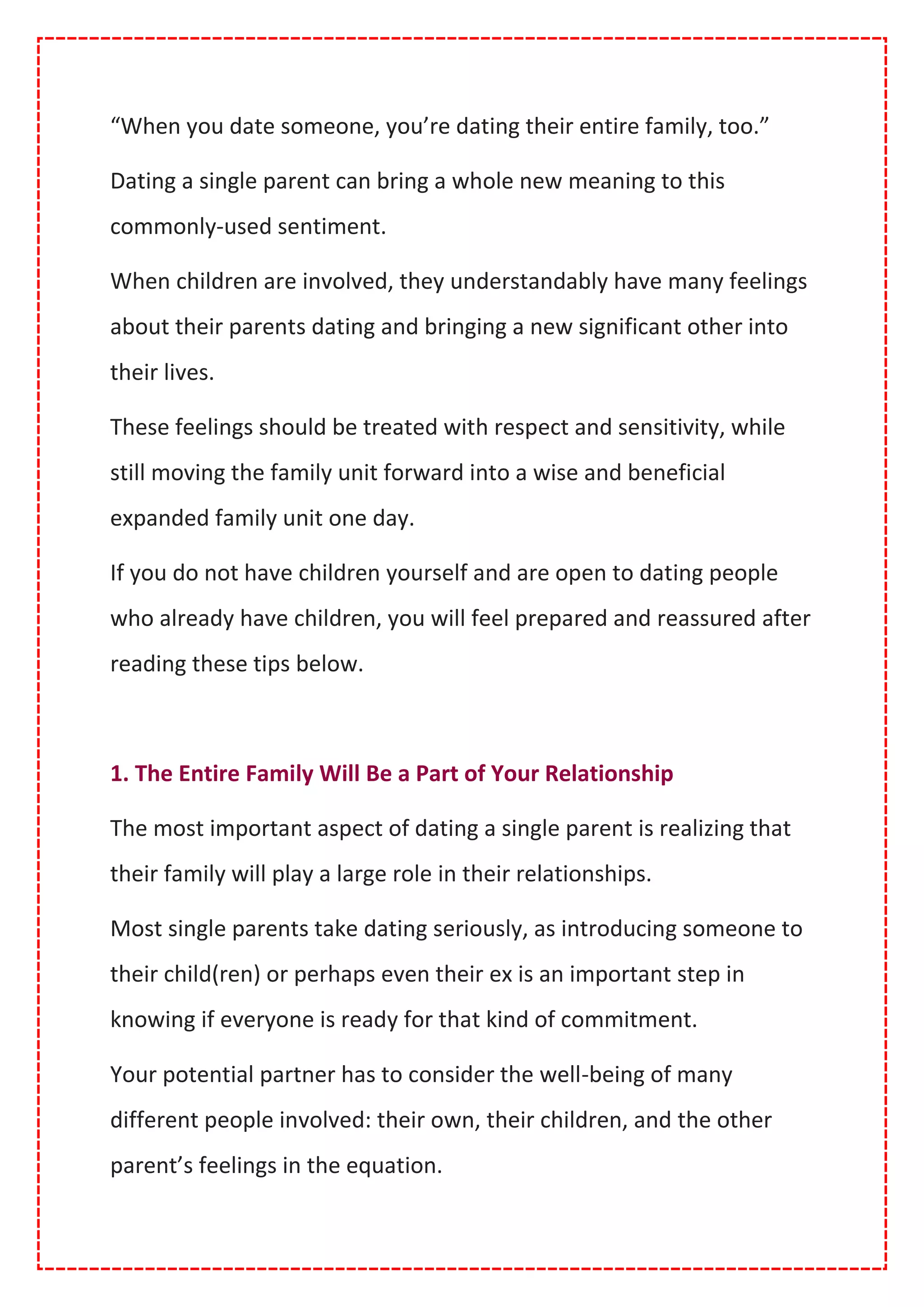 10 Tips for Dating a Single Parents | PDF