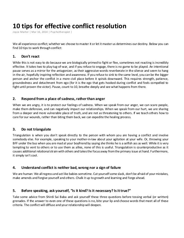 10 tips for effective conflict resolution 10 tips for effective conflict resolution