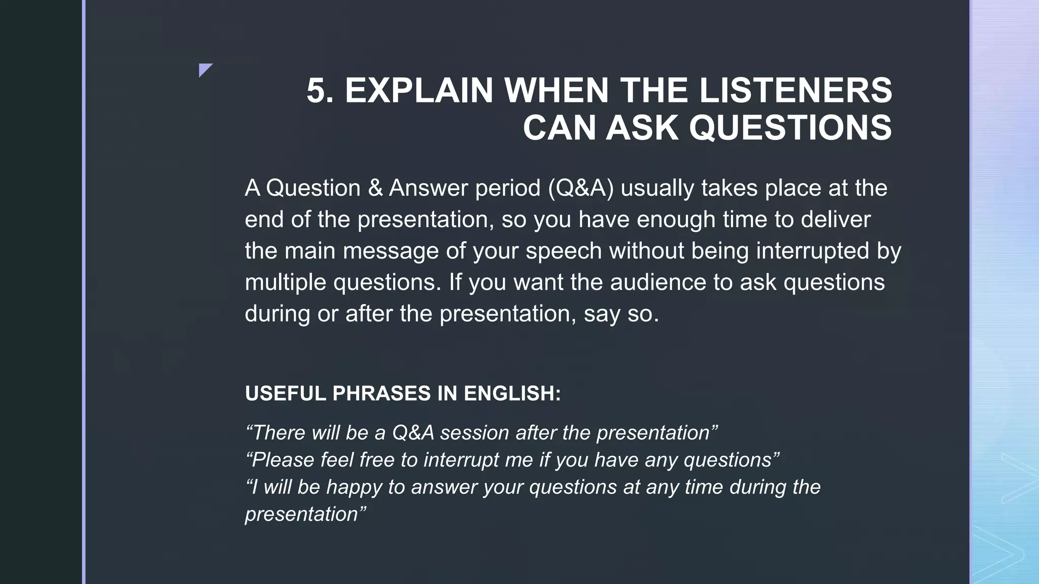 10 tips for giving a great presentation in English. | PPT