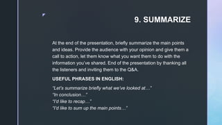 10 tips for giving a great presentation in English. | PPT