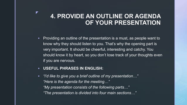 10 tips for giving a great presentation in English. | PPT