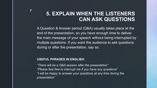 10 tips for giving a great presentation in English. | PPT