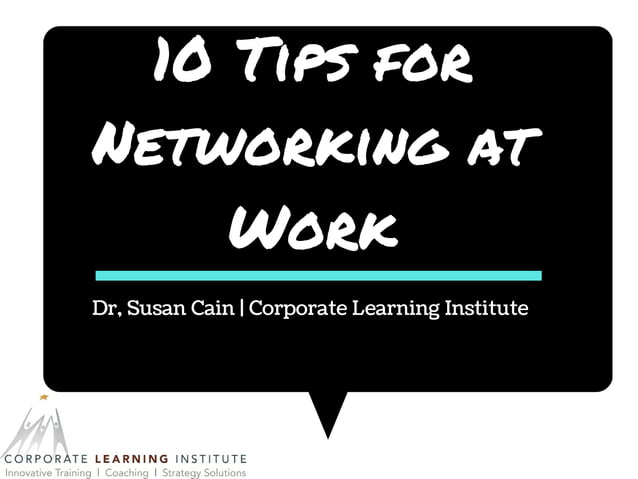 10 Tips for Networking at Work | PDF | Resume Writing and Advice | Job ...