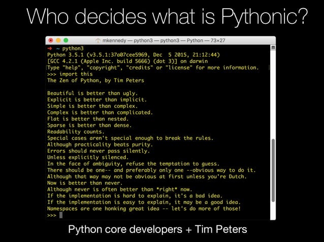 10 Tips For Writing Pythonic Code By Michael Kennedy Ppt