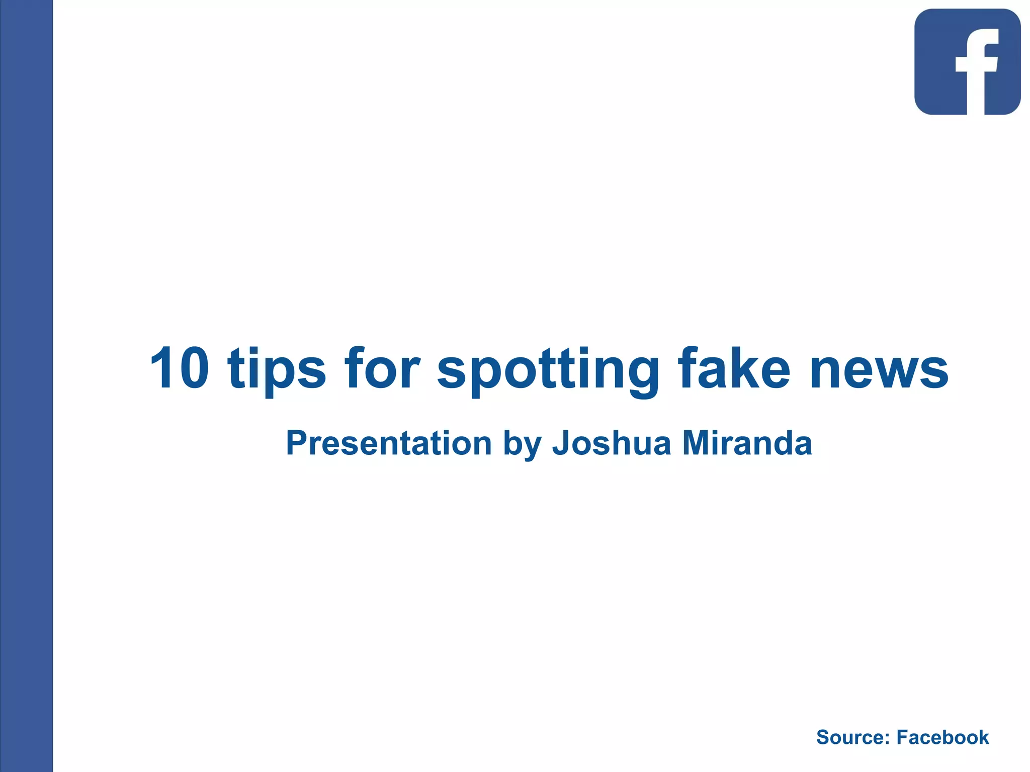10 tips for spotting fake news | PDF